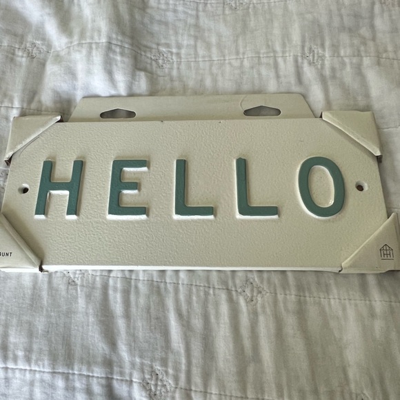 Hearth & Hand | Art | Heart And Hand Metal Hello Sign | Poshmark
